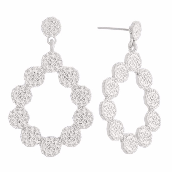 Ocean Dreams | Jewelry | Versace Silver Textured Drop Dangle Earrings ...